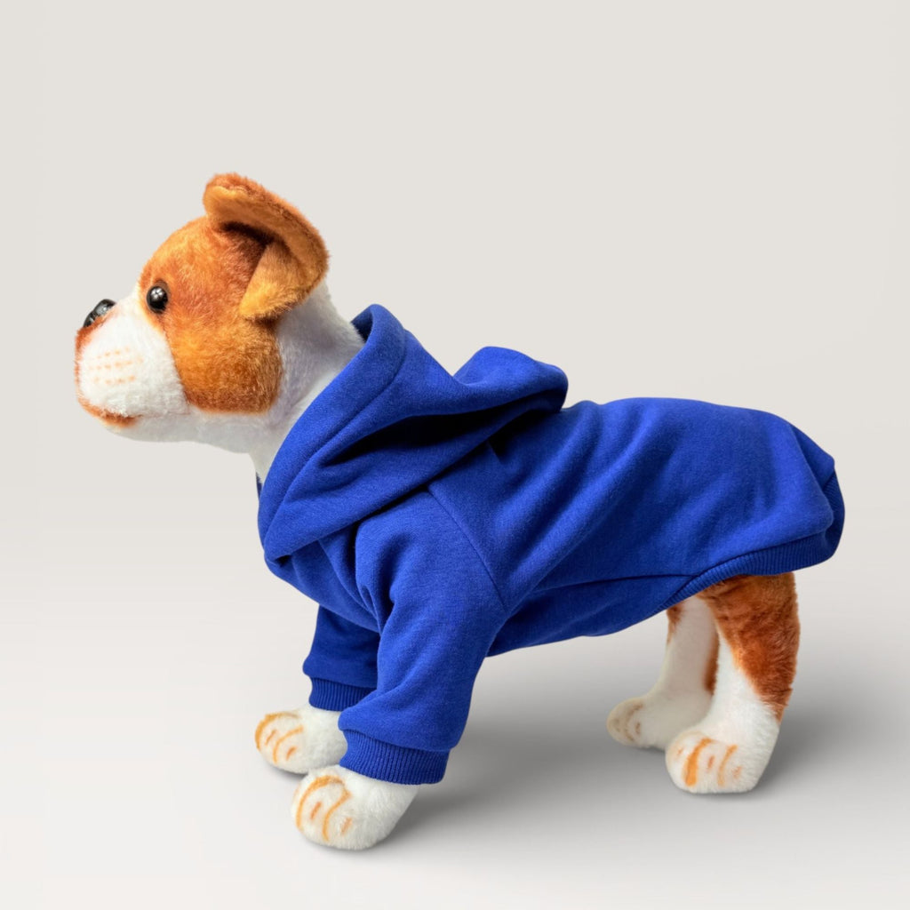 Blue Blank Dog Hoodie — Customizable Fleece Pet Hoodie | Fetch Blanks